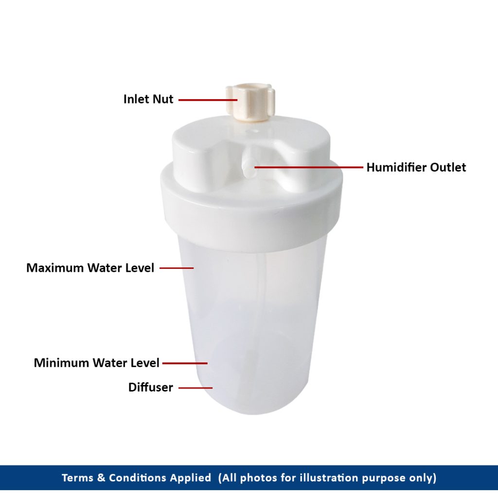 Disposable Bubble Humidifier With Nut, 400CC - No.1 Medical Equipment ...