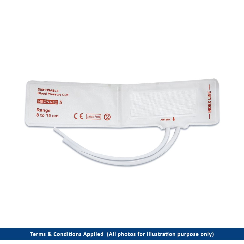 Neonate Disposable NIBP Cuff Double Tube 8-15cm (N1N5-TD4) | 5 PCS (PER ...